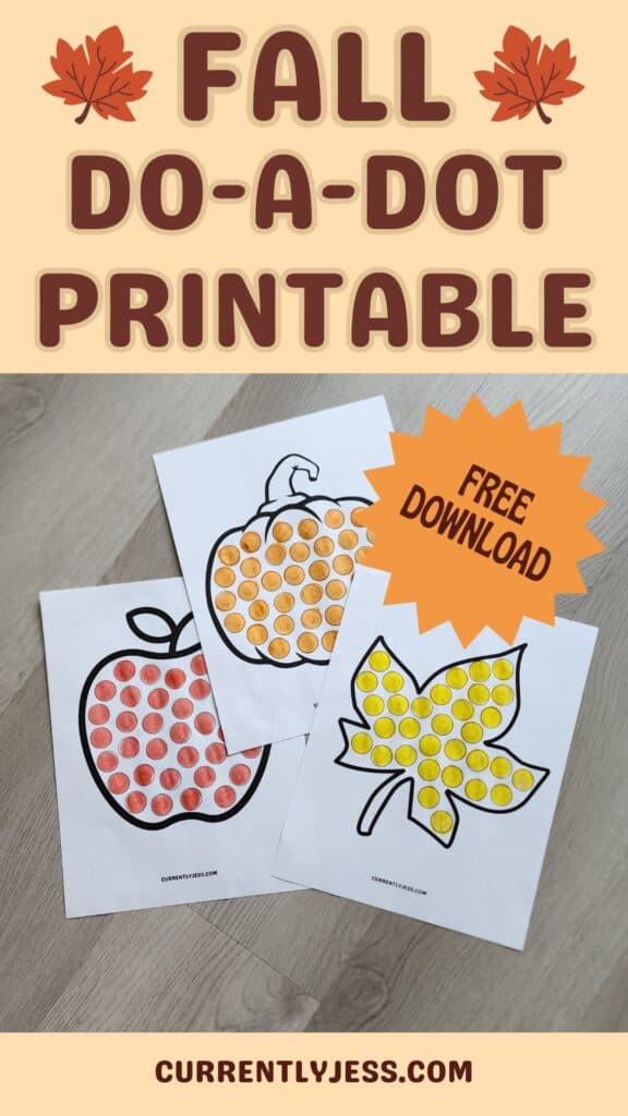 Free Fall Dot Marker Printables for Toddlers and Preschooler
